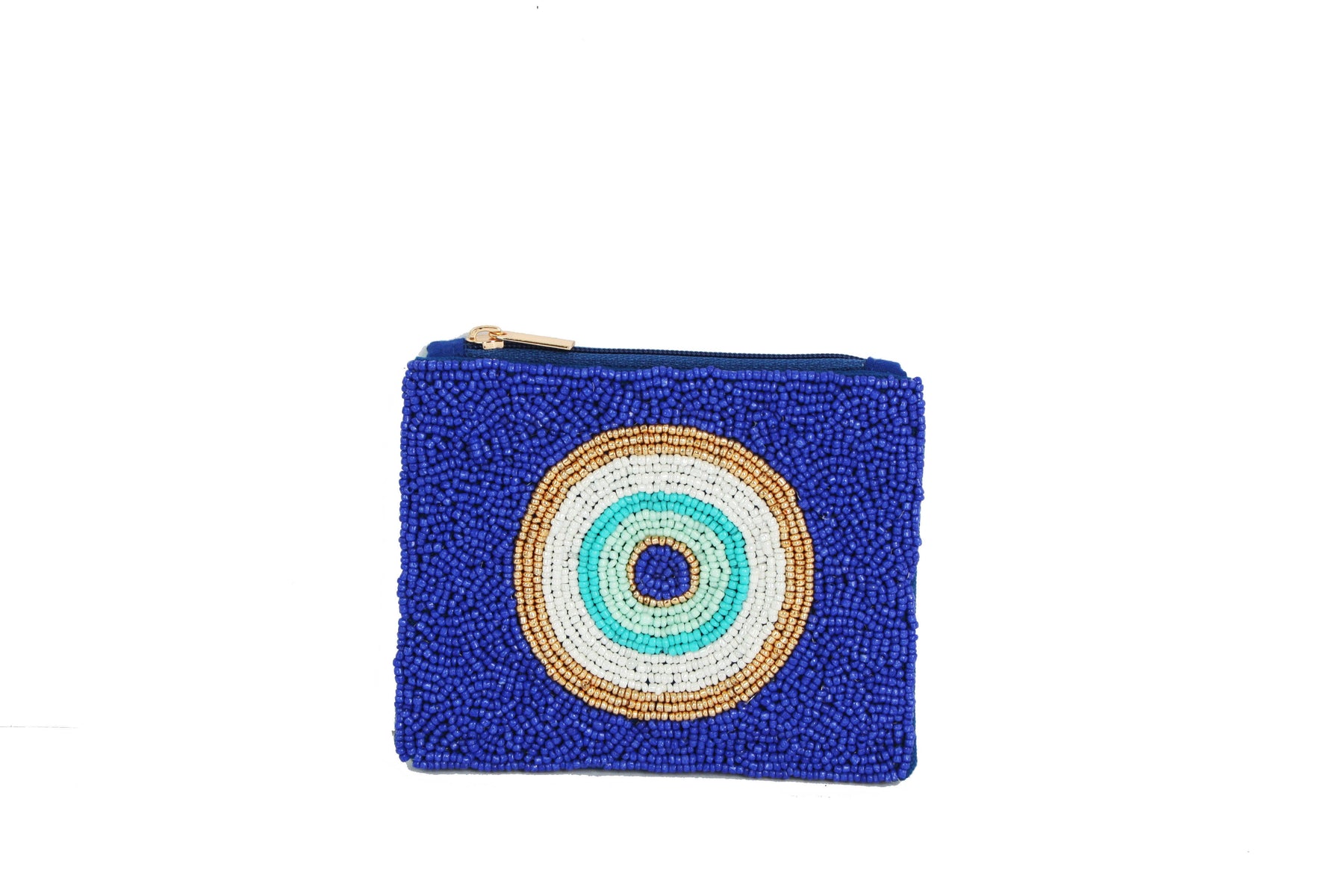 Fully Beaded Bulls Eye Blue Coin Purse – Frenchie's Floral Studio